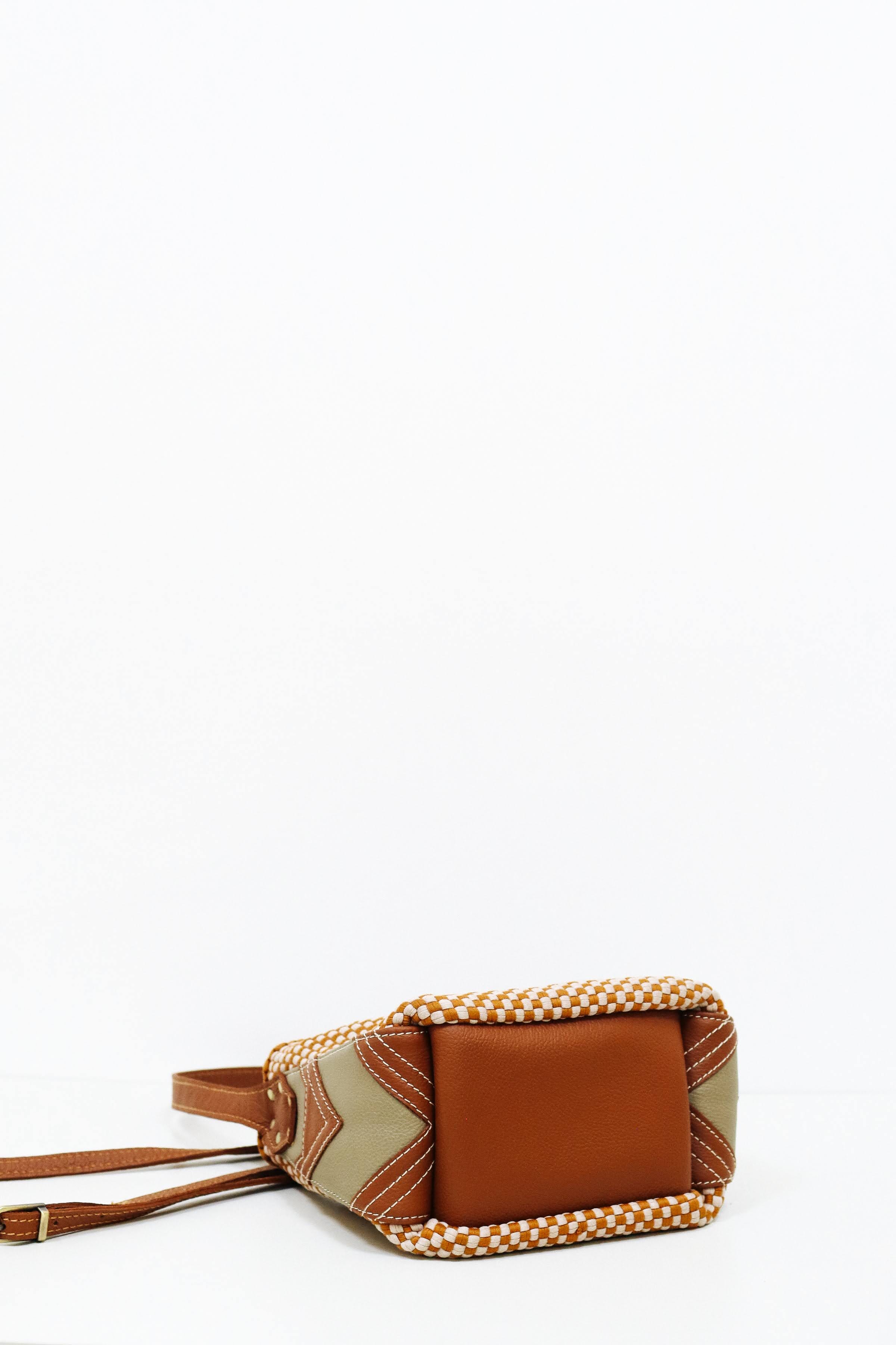Buslo Micro Medley Leather Patchwork Tan