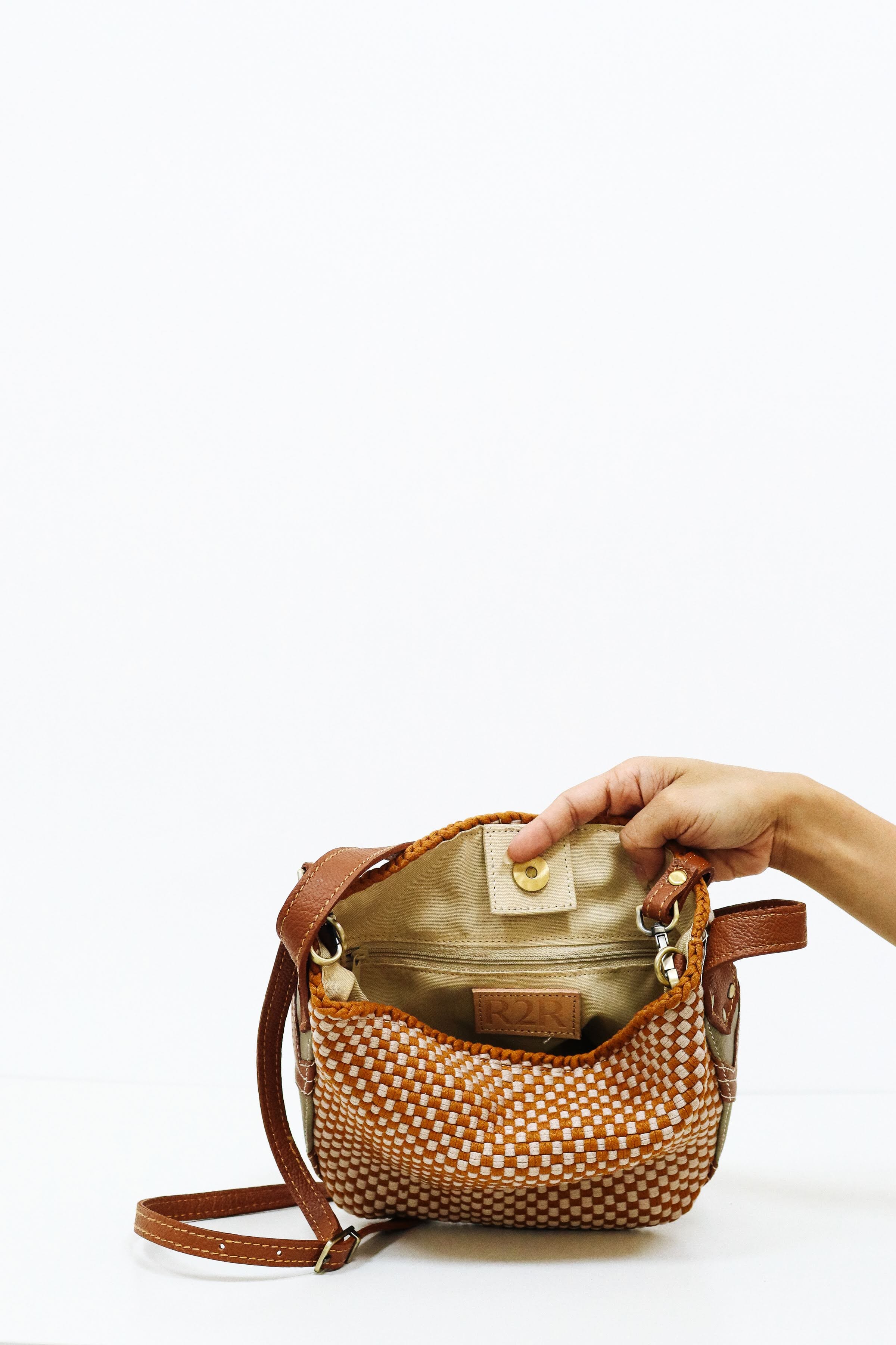 Buslo Micro Medley Leather Patchwork Tan