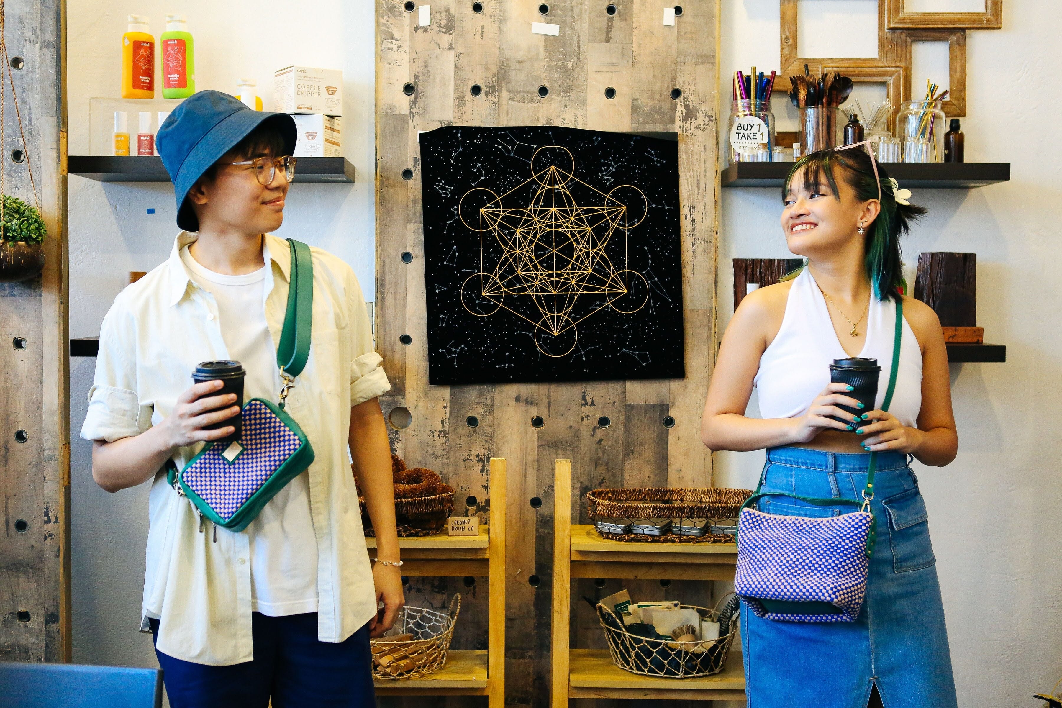 Buslo Micro Checkerboard Cobalt & Blush