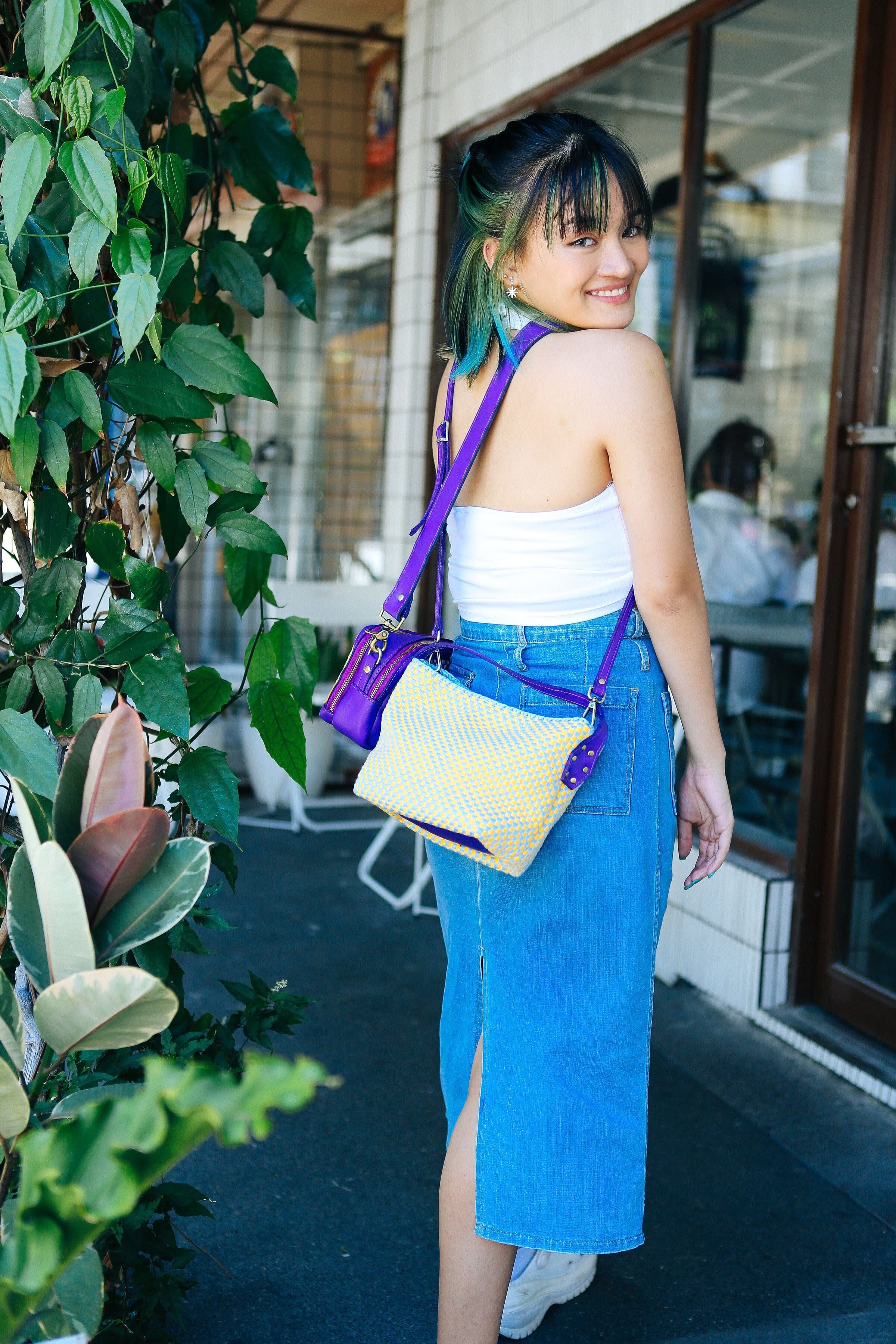 Buslo Micro Checkerboard Sky & Canary